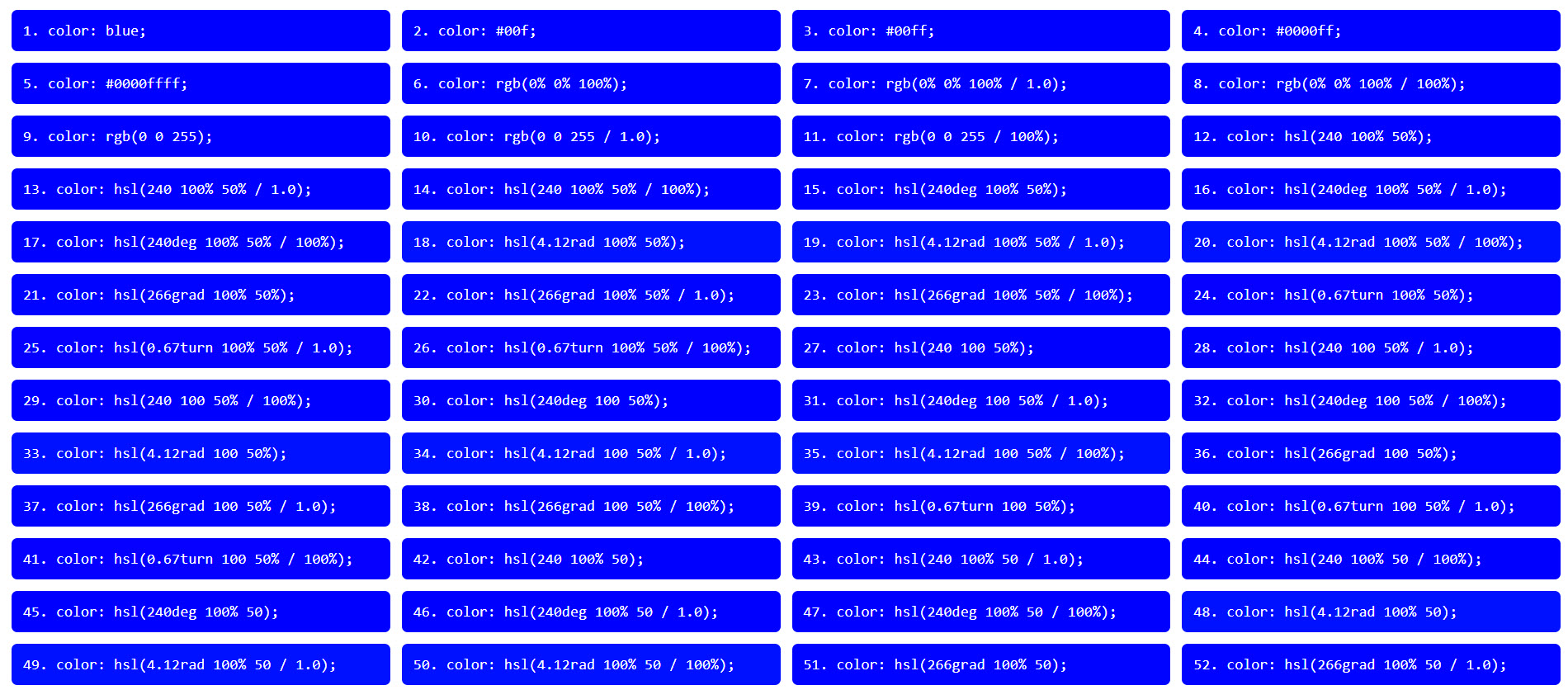 CSS Has 239 Different Ways To Make Something Blue : dylanbeattie.net